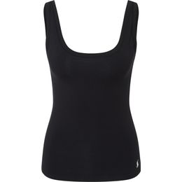 Polo Ralph Lauren Cotton Slub Unterhemd, U-Ausschnitt, uni, für Damen, schwarz, S