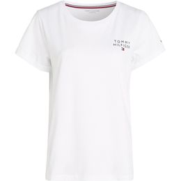 Tommy Hilfiger Original T-Shirt, Rundhals-Ausschnitt, Logo-Aufdruck, für Damen, weiß, M