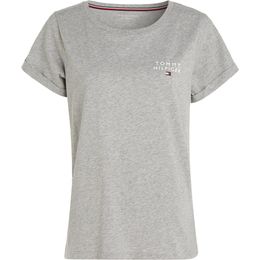 Tommy Hilfiger Original T-Shirt, Rundhals-Ausschnitt, Logo-Aufdruck, für Damen, grau, XS