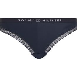 Tommy Hilfiger Tonal Logo Lace Slip, Logo-Bund, Spitze, für Damen, blau, S