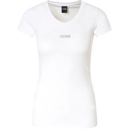 COLMAR T-Shirt, Rundhals-Ausschnitt, Logo-Print, für Damen, weiß, S