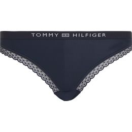 Tommy Hilfiger Tonal Logo Lace Slip, Logo-Bund, Spitze, für Damen, blau, XS