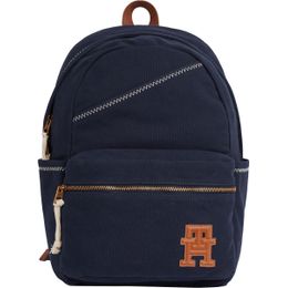 Tommy Hilfiger Rucksack, Baumwolle, Emblem, für Herren, blau