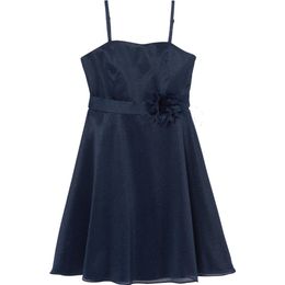 G.O.L.® Kleid, Glitzer, Blüten-Detail, für Kinder, blau, 158