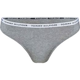 Tommy Hilfiger Recycled Essentials Thong, Logo-Bund, für Damen, grau, M