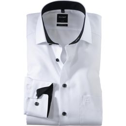 OLYMP Luxor Businesshemd, Brusttasche, Modern Fit, für Herren, weiß, 43