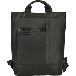 Strellson Rucksack "Royal Oak", Logo-Patch, gepolstertes Laptopfach, uni, schwarz