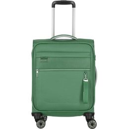 Travelite 4-Rollen-Trolley, Weichgepäck, Emblem, Anhänger, uni, 55 cm, grün
