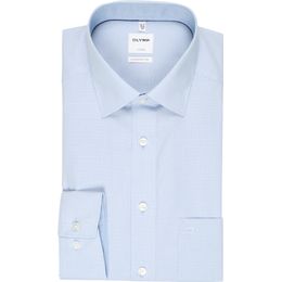 OLYMP Luxor Businesshemd, Comfort Fit, Langarm, Kent-Kragen, für Herren, blau, 45