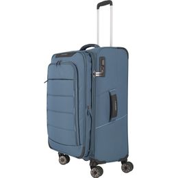 Travelite 4-Rollen-Trolley "Skaii", Emblem, TSA-Schloss, Höhe 67cm, Volumen 62 L, blau