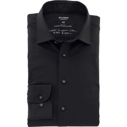 OLYMP Level 5 Hemd, Body Fit, Knopfleiste, Kent-Kragen, für Herren, schwarz, 40