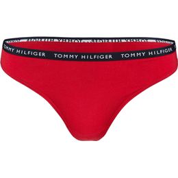 Tommy Hilfiger Recycled Essentials Thong, Logo-Bund, für Damen, weiß, XS