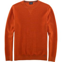 OLYMP Strickpullover, Rundhals, Modern Fit, für Herren, orange, S