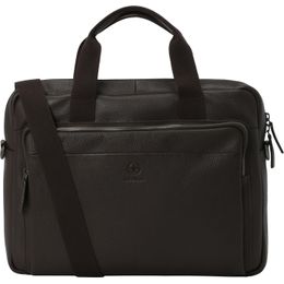 Strellson Businesstasche, Leder, Emblem, Laptopfach, uni, braun