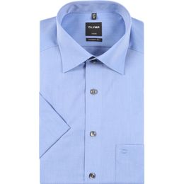 OLYMP Businesshemd, Modern Fit, Kent-Kragen, Kurzarm, für Herren, blau, 42