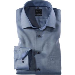 OLYMP Luxor Businesshemd, Brusttasche, Modern Fit, für Herren, blau, 46