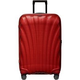 Samsonite 4-Doppelrollen Trolley, Hartschale, TSA-Zahlenschloss, 69cm, rot