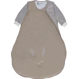 Sterntaler® Hase Happy Schlafsack, Jersey, abnehmbare Ärmel, für Babys und Kleinkinder, beige, 90