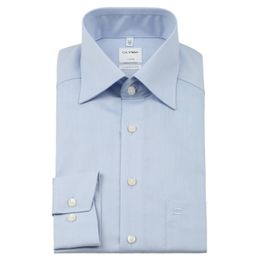 OLYMP Luxor Businesshemd, Comfort Fit, Langarm, Kent-Kragen, für Herren, blau, 45