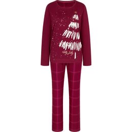Triumph Winter Moments Schlafanzug, Henley-Ausschnitt, für Damen, rot, 46