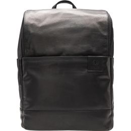 Strellson Rucksack "Hydepark", Leder, Logo-Prägung, uni, schwarz