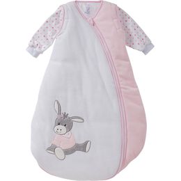 Sterntaler® Schlafsack, Esel Emmi Girl, Reißverschluss, abklettbare Ärmel, für Babys und Kleinkinder, rosa, 70
