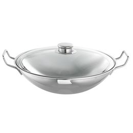 Schulte Ufer SCHULTE-UFER® Wok, Güteglasdeckel, silber