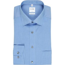 OLYMP Hemd, Kent-Kragen, uni, für Herren, blau, 45