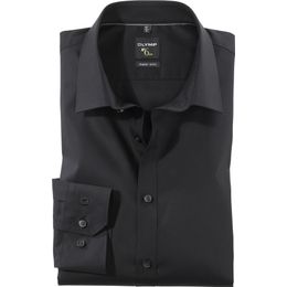 OLYMP No. Six Businesshemd, Super-Slim-Fit, Kent-Kragen, uni, für Herren, schwarz, 43