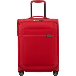 Samsonite 4-Doppelrollen-Trolley, Weichgepäck, TSA-Schloss, uni, rot