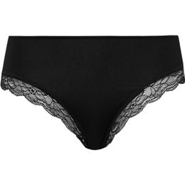 Hanro Cotton Lace Midislip, Spitze, uni, für Damen, schwarz, XL