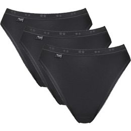 Sloggi Basic+ Taillenslip, 3er-Pack, schmaler Bund, für Damen, schwarz, 40