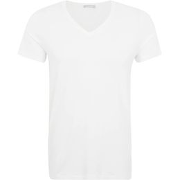 Hanro T-Shirt, Kurzarm, V-Ausschnitt, uni, für Herren, weiß, L
