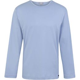 Mey Basic-Lounge Langarmshirt, Rundhals, für Herren, blau, 52