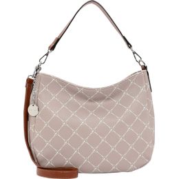 Tamaris Schultertasche, Anhänger, Emblem, Logo-Print, für Damen, beige