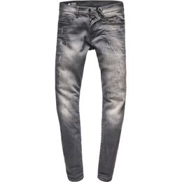 G-Star Raw Destroyed Jeans, Stretch, Five-Pocket für Herren, grau, 34/34