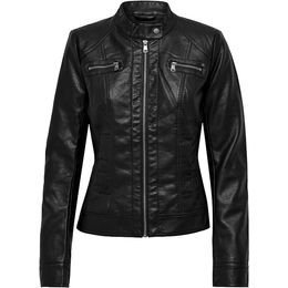 Only® Bikerjacke, Stehkragen, für Damen, schwarz, 36