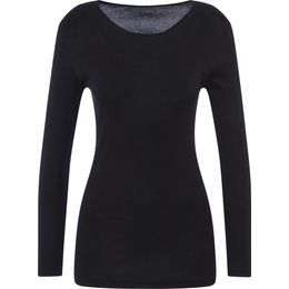 Mey Noblesse Langarmshirt, Rundhals, uni, für Damen, schwarz, 42