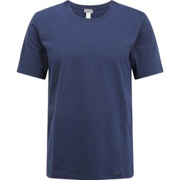 Hanro Living Shirts T-Shirt, Baumwolle, Rundhals-Ausschnitt, für Herren, blau, L