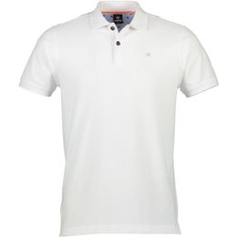 Lerros Poloshirt, Knopfleiste, Logo-Stickerei, für Herren, weiß, XL