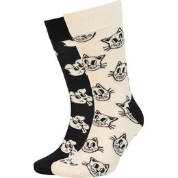 Happy Socks Socken, 2er-Pack, Geschenkbox, schwarz, 36-40