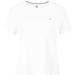 Tommy Jeans T-Shirt, Rundhalsausschnitt, Logo-Detail, Regular-Fit, für Damen, weiß, S