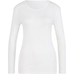 Mey Noblesse Langarmshirt, Rundhals, uni, für Damen, weiß, 42