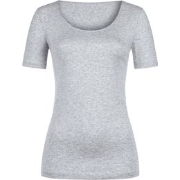 Mey Wäsche-Shirt, Kurzarm, Rundhals, uni, für Damen, grau, 40