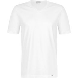 Hanro Schlafshirt, Kurzarm, V-Ausschnitt, für Herren, weiß, XL