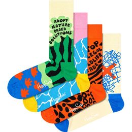 Happy Socks Socken "WWF", 4er Pack, Geschenkbox, beige, 36-40