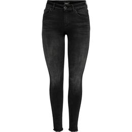 Only® Jeans, Skinny Fit, 5-Pocket, offene Saumkante, für Damen, schwarz, L/32
