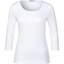 Street One T-Shirt, 3/4-Ärmel, uni, für Damen, weiß, 40