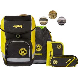 Ergobag Schulranzen-Set Cubo "Borussia Dortmund", 5-teilig, schwarz