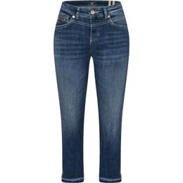 MAC Rich Jeans, knöchellang, Slim-Fit, Fransen-Details, für Damen, blau, 46/26